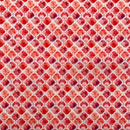 100% Cotton Poplin Fabric Rose & Hubble Watercolour Trellis Geo Pink ...