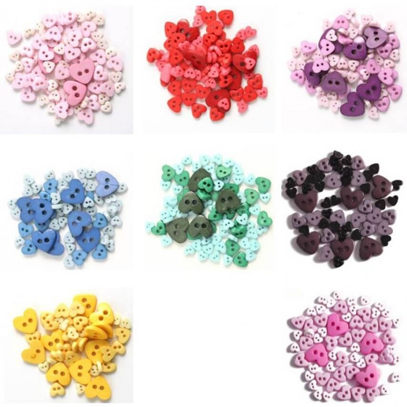 Trimits Buttons Mini Love Hearts Acrylic Plastic Assorted 2.5g Pack Craft