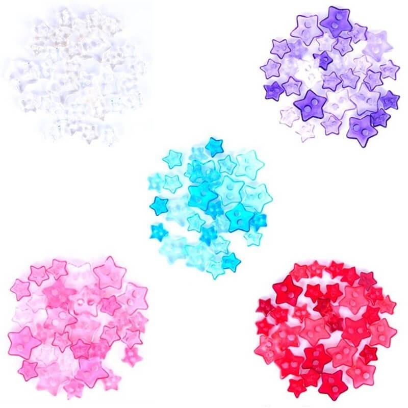 1.5g Pack Mini Stars Acrylic Plastic Transparent Craft Buttons