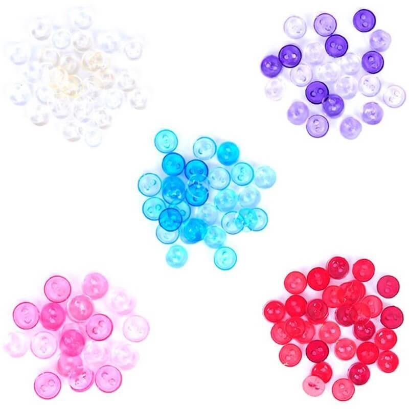 1.5g Pack Mini Circular Acrylic Plastic Transparent Craft Buttons
