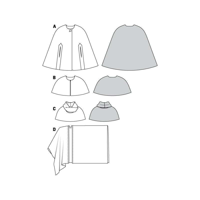 Burda Style Misses' Fashionable Cape Poncho Fabric Sewing Pattern 7313