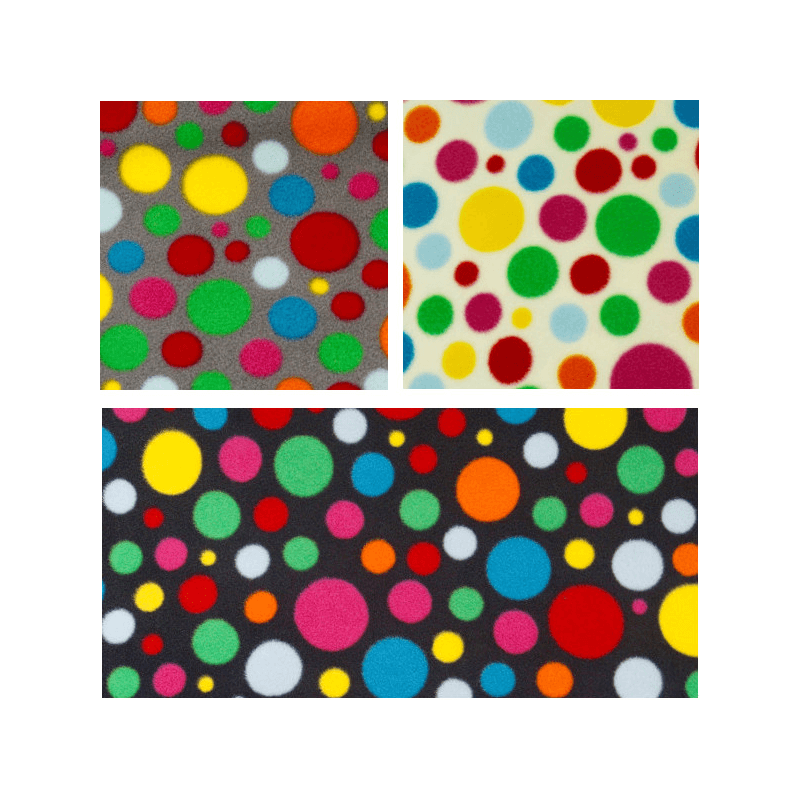 Polar Fleece Anti Pil Fabric Polka Dots Spot Funky Coloured Print