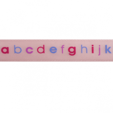 Celebrate Ribbon 15mm x 3.5m ABC Alphabet Letters Multi Colour
