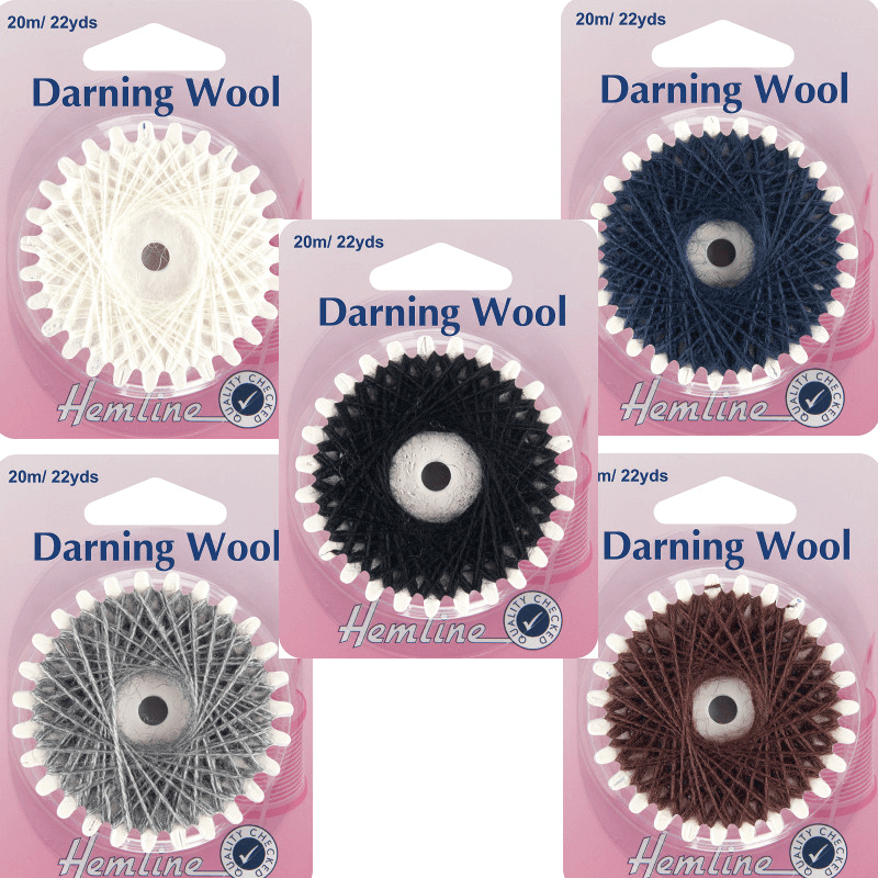 Hemline 20m Darning Wool Yarn Mending Socks