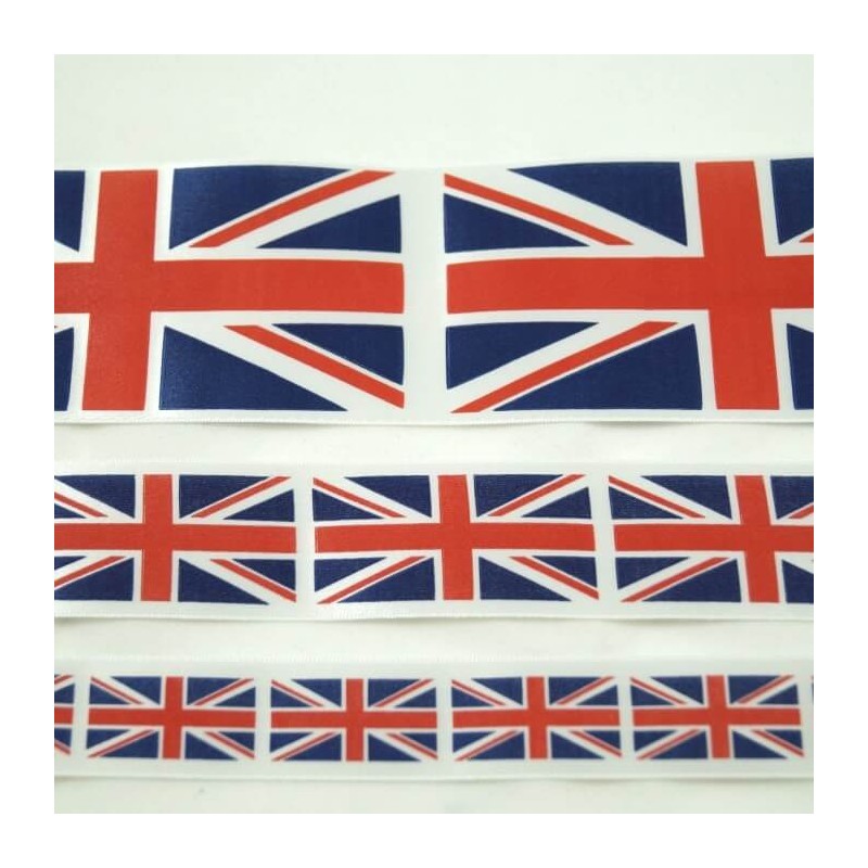 Berisfords Union Jack Flags Ribbon 25mm, 35mm