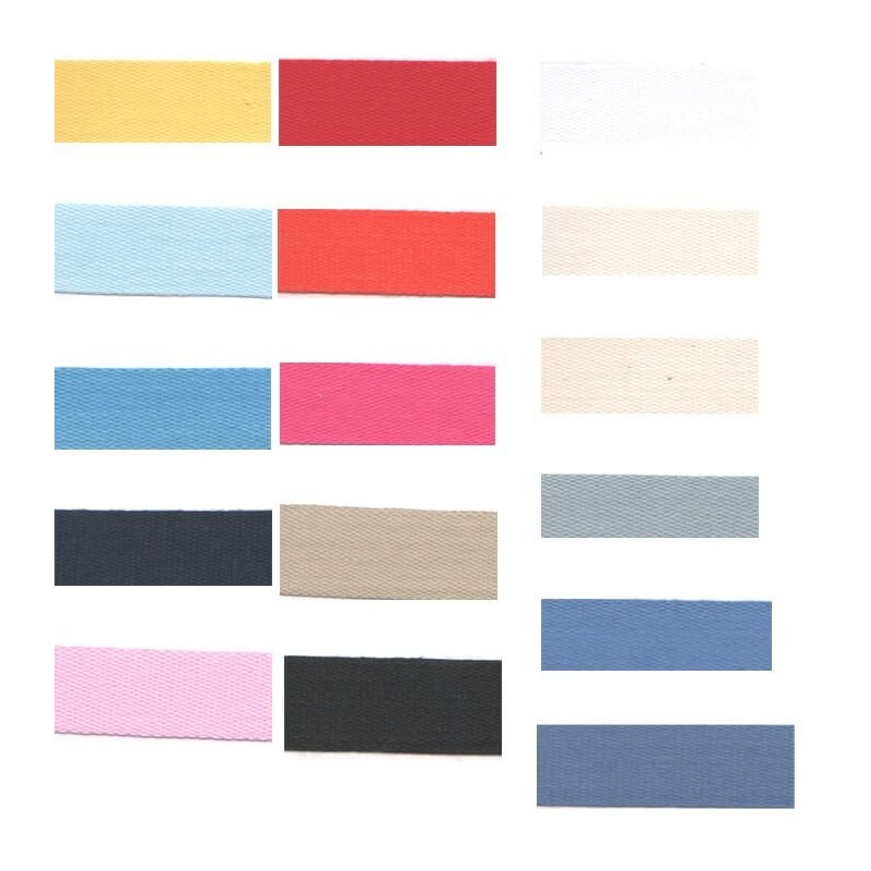 Premium Quality 14mm Cotton Twill Ribbon Tape In 24 Colours