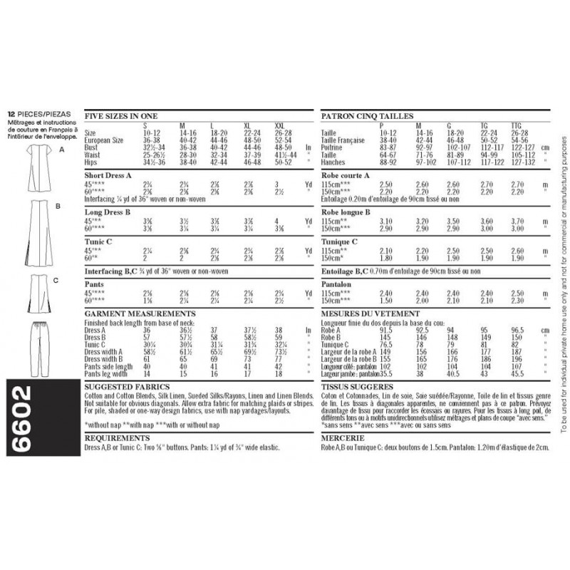 New Look Misses' Dress, Top and Trousers Sewing Pattern 6602