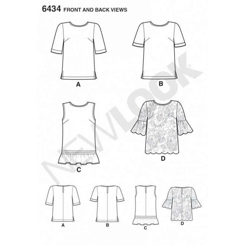 New Look Misses' Tops with Fabric and Sleeve Variations Sewing Patt...