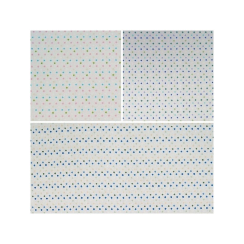 Multi Coloured Small Spotty Dots In Lines 100% Cotton Fabric (Fabri...