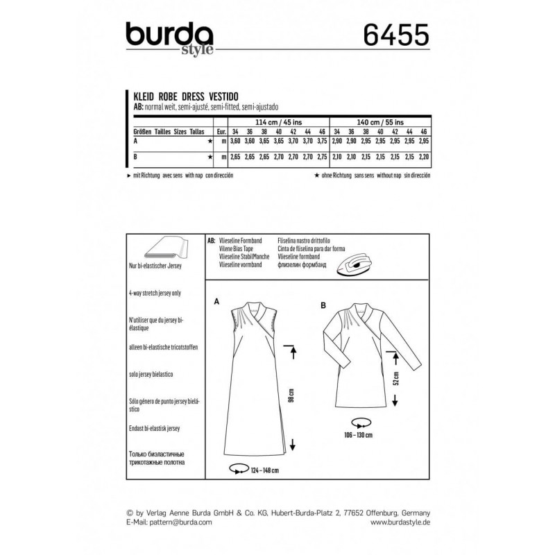 Burda Women's Wrap Style Dress and Tunic Casual Dresses Sewing Patt...