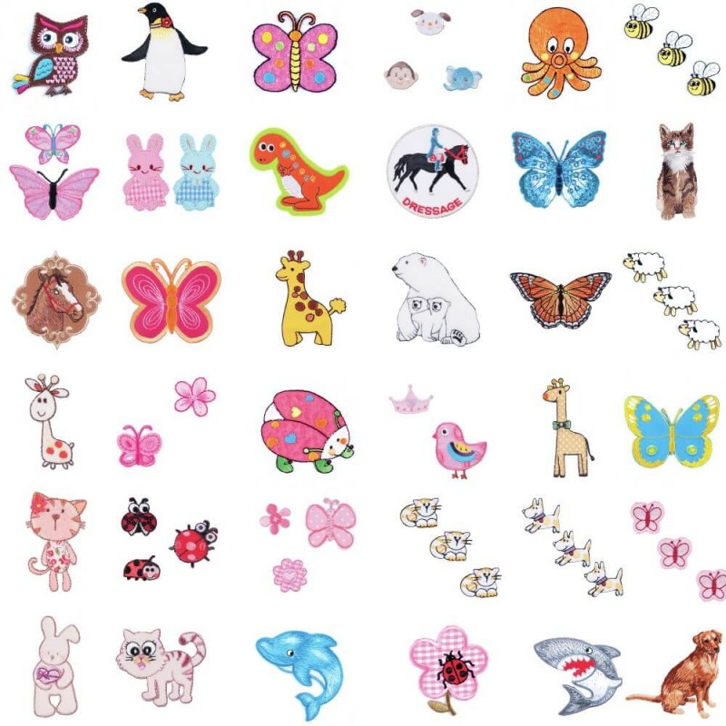 Animals and Insects Children's Iron On Motifs Applique