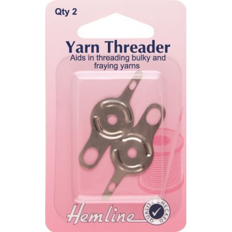 Hemline Double Ended Yarn Threader 2 Pack Bulky Fraying Yarn