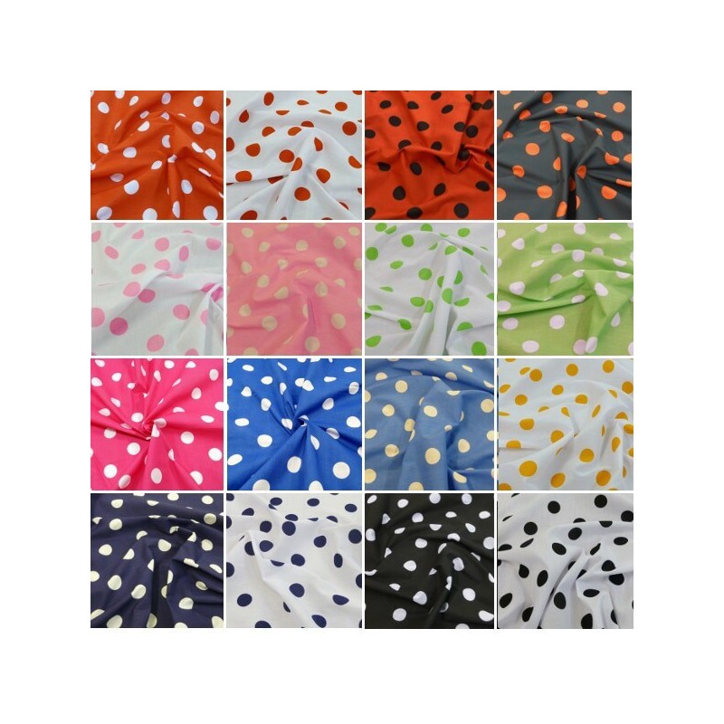 Polycotton Fabric 26mm Polka Dots Spots Spotty Craft Dress