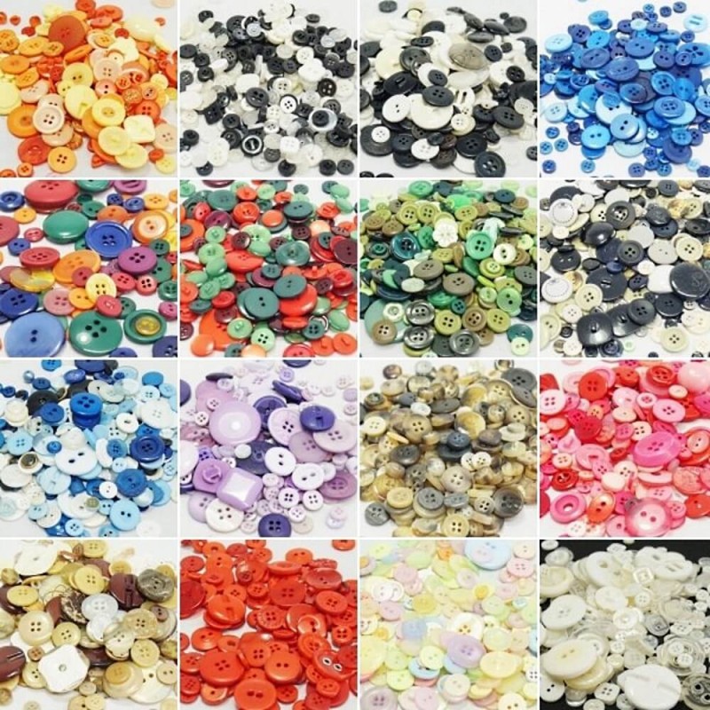 Assorted Mixed Plastic Buttons Craft Arts Sewing Card Making Scrapb...