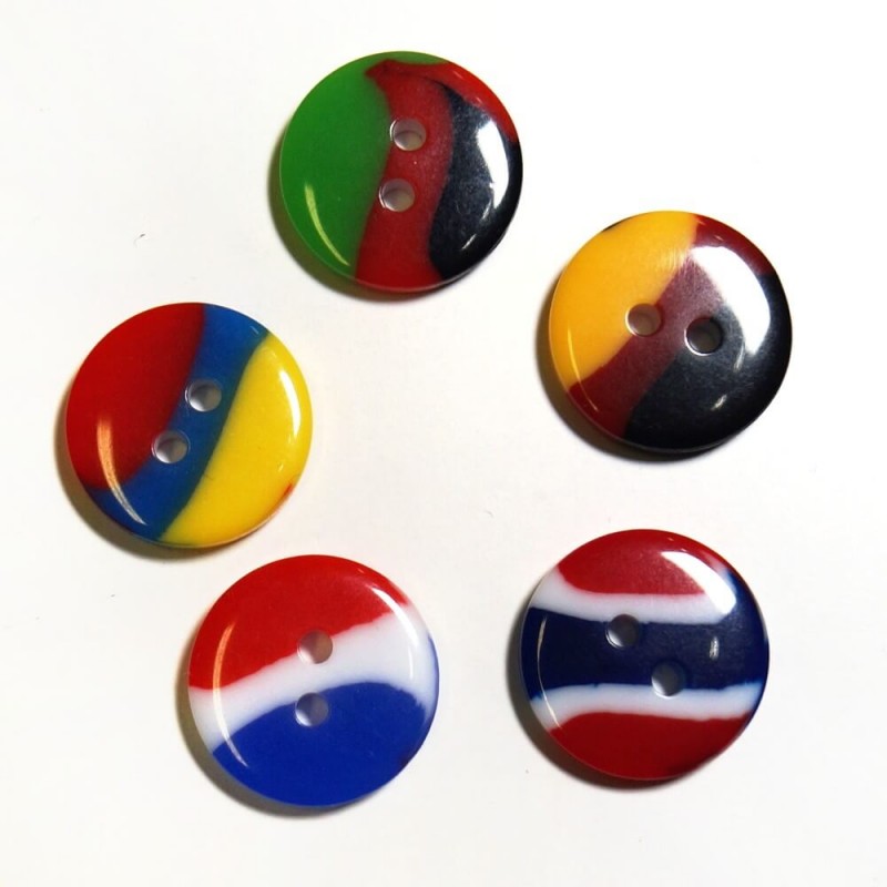1 x 13mm Tricolour Flag Buttons Germany Romania Malawi France Denmark