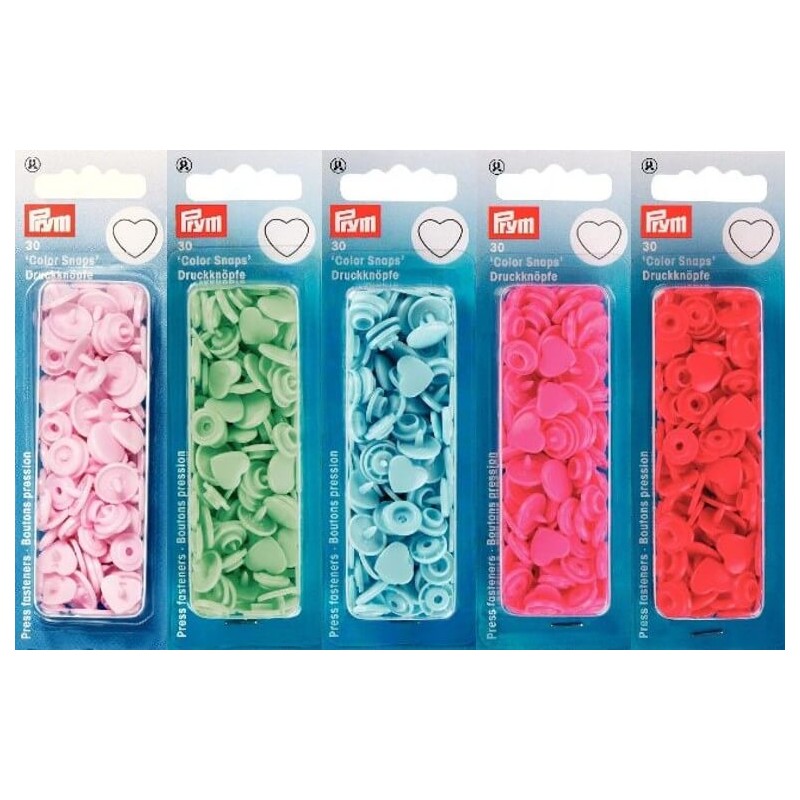 Prym Novelty Shaped Snap Press Fasteners Heart Shaped Plastic Press...