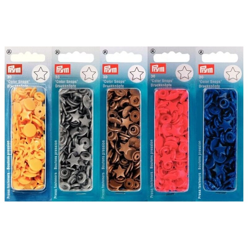 Prym Novelty Shaped Snap Press Fasteners Star Shaped Plastic Press ...