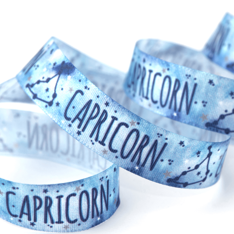 1 Metre x 15mm Zodiac Star Signs Polyester Satin Ribbon Gift Craft ...