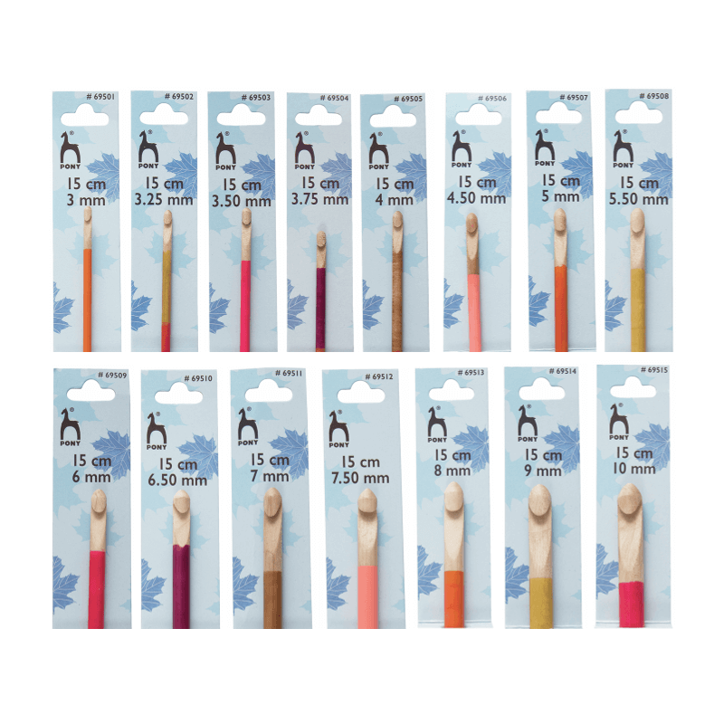 Pony 15cm Crochet Hook Single-Ended Hand Coloured Flair Needles Craft