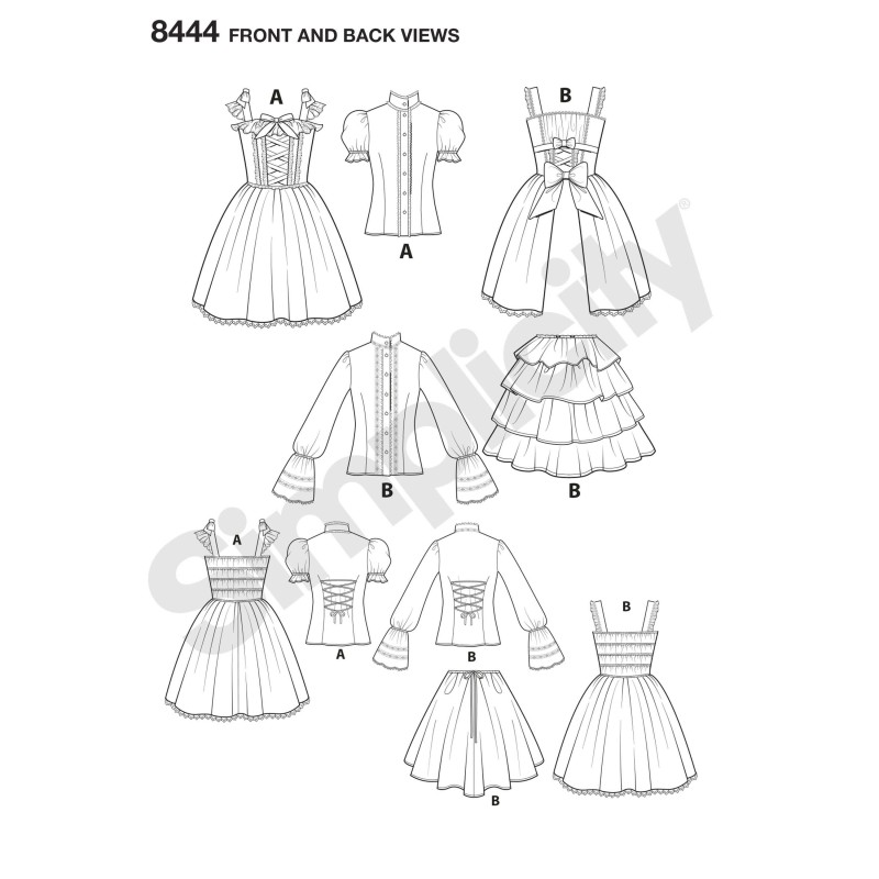 Simplicity Sewing Pattern 8444 Women's Cosplay Lolita Ruffle Dress ...