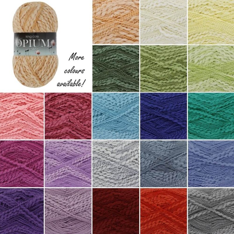 King Cole Opium Chunky Novelty Knitting Yarn Knit Craft Wool Croche...