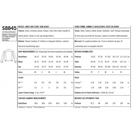 Simplicity Sewing Pattern 8845 Mimi G Jean Jacket