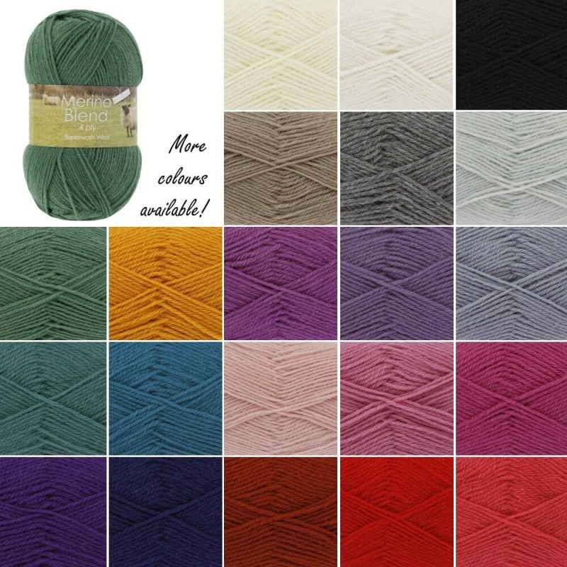King Cole Merino Blend 4 Ply Knitting Yarn Knit Craft Wool Crochet ...