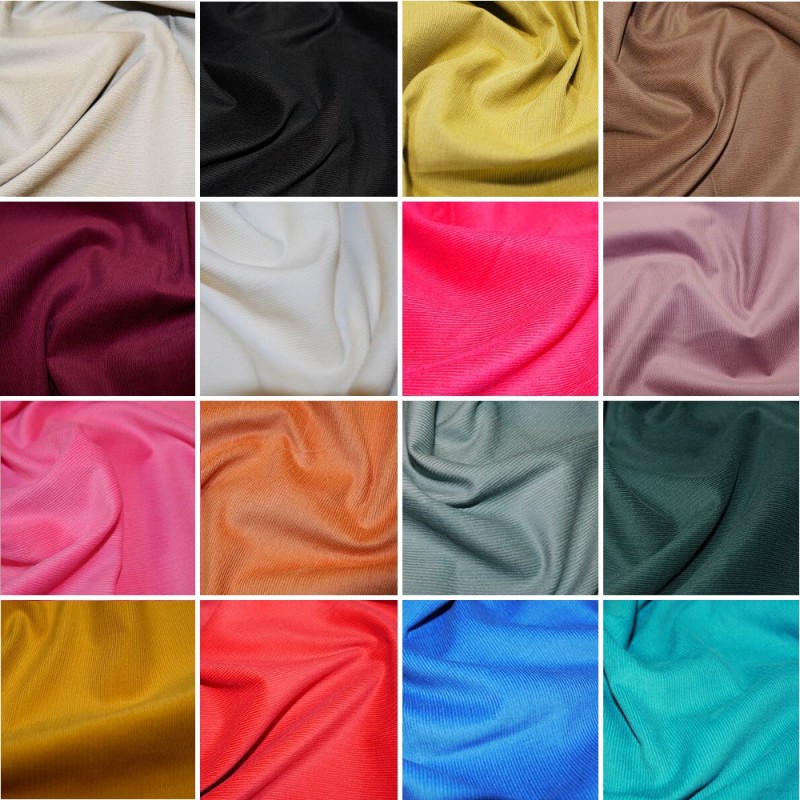 21 Wale Cotton Corduroy Fabric Plain John Louden Soft Needlecord 140cm Wide