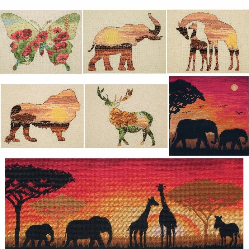 Anchor Cross Stitch Kit: Maia Collection: Elephant,Stag,Butterfly,G...