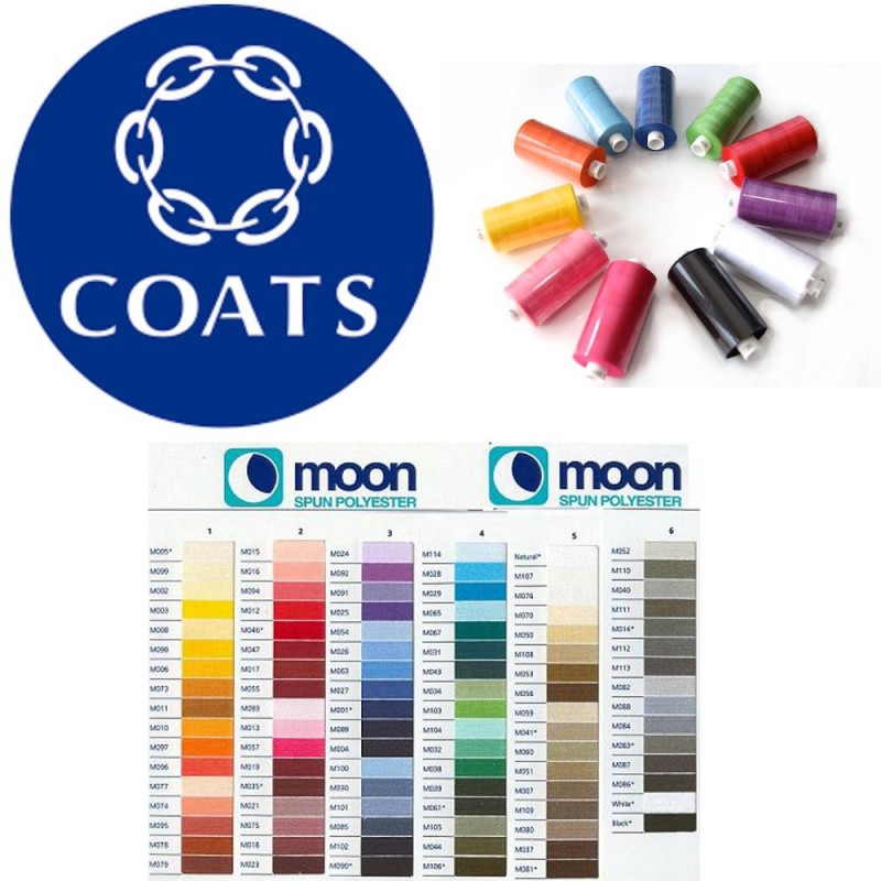 Moon Thread Coats Polyester Spun Y Reel Hand / Machine Sewing Overlocker