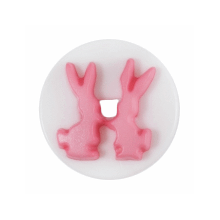 ABC Buttons 1 x Bunny Rabbits Button 14mm Nylon Shank 22 Lignes