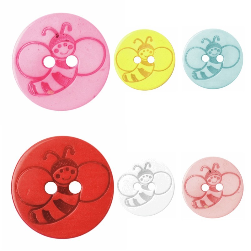 ABC Buttons 1 x 15mm Bumble Bee Button Poly 2 Hole 24 Lignes