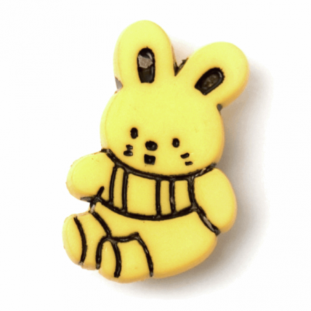 ABC Buttons 1 x 21mm Bunny Rabbit Button Nylon Shank 34 Lignes