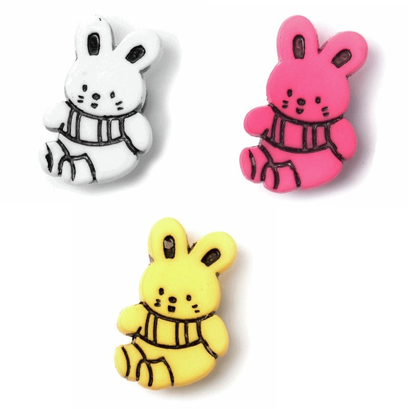 ABC Buttons 1 x 21mm Bunny Rabbit Button Nylon Shank 34 Lignes