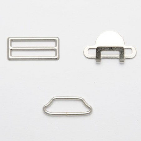 1 x 3 Piece Fastener 25mm Suspenders Garter Buckle