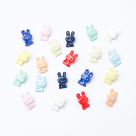 10 x Mixed Bunny Rabbits Buttons 17mm Plastic Shank Novelty