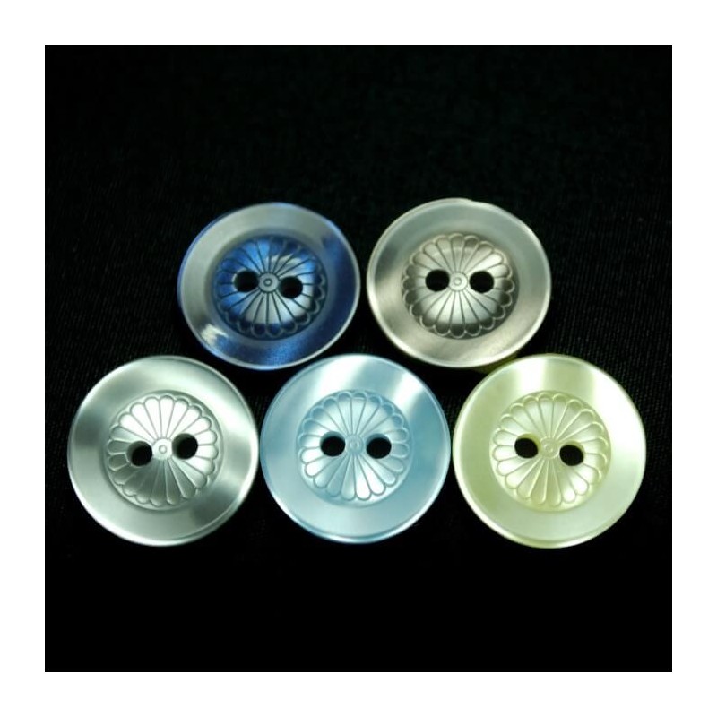 Metallic Daisy Dish 17mm Acrylic Plastic Buttons