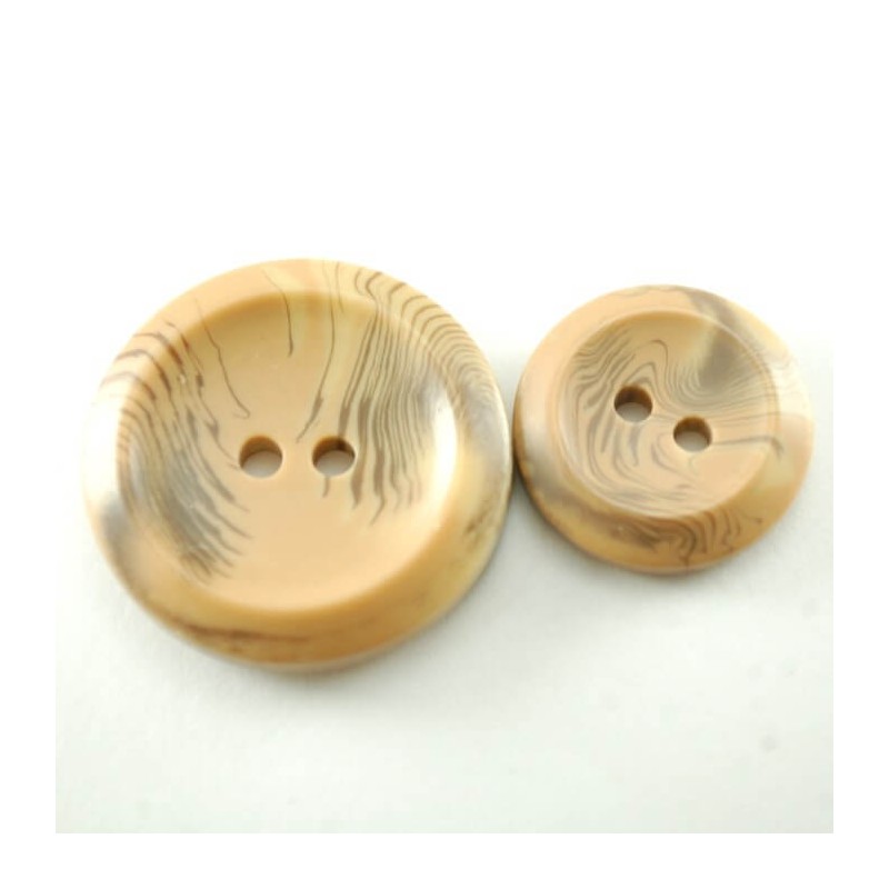 1 x Wood Grain Marble Effect Polyester Plastic Craft Buttons 2 Hole Coat