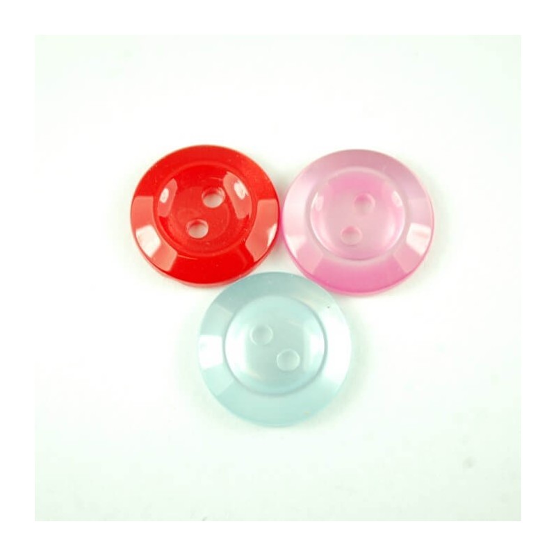 Metallic Ridged Dish 17mm Acrylic Plastic Buttons