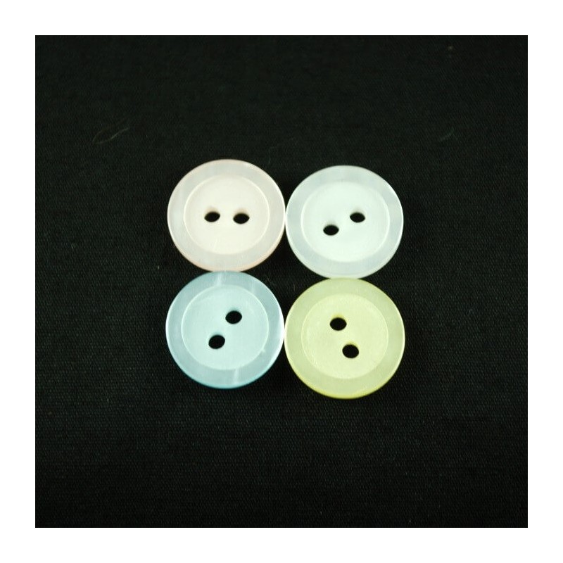 Metallic Classic Look Translucent 14mm Acrylic Plastic Buttons