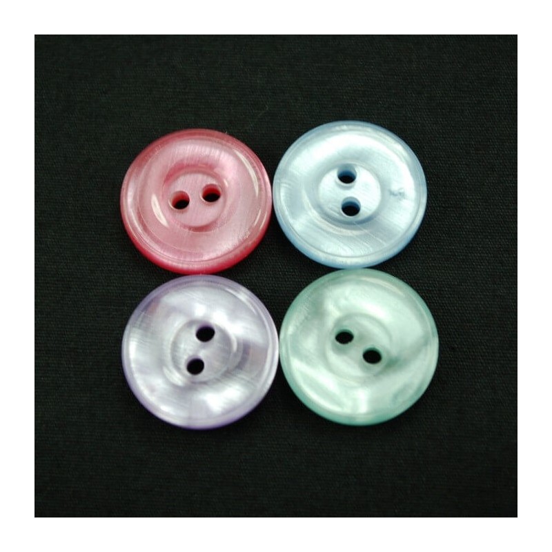Groovy Metallic Ridged 17mm Acrylic Plastic Buttons