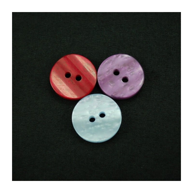 Metallic Crinkle Cut 16mm Acrylic Plastic Buttons
